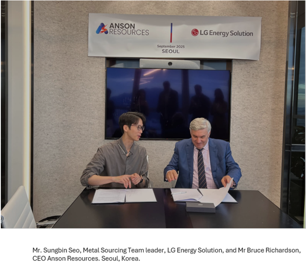 Anson Signs Definitive Offtake Agreement with LG Energy Solution - The ...