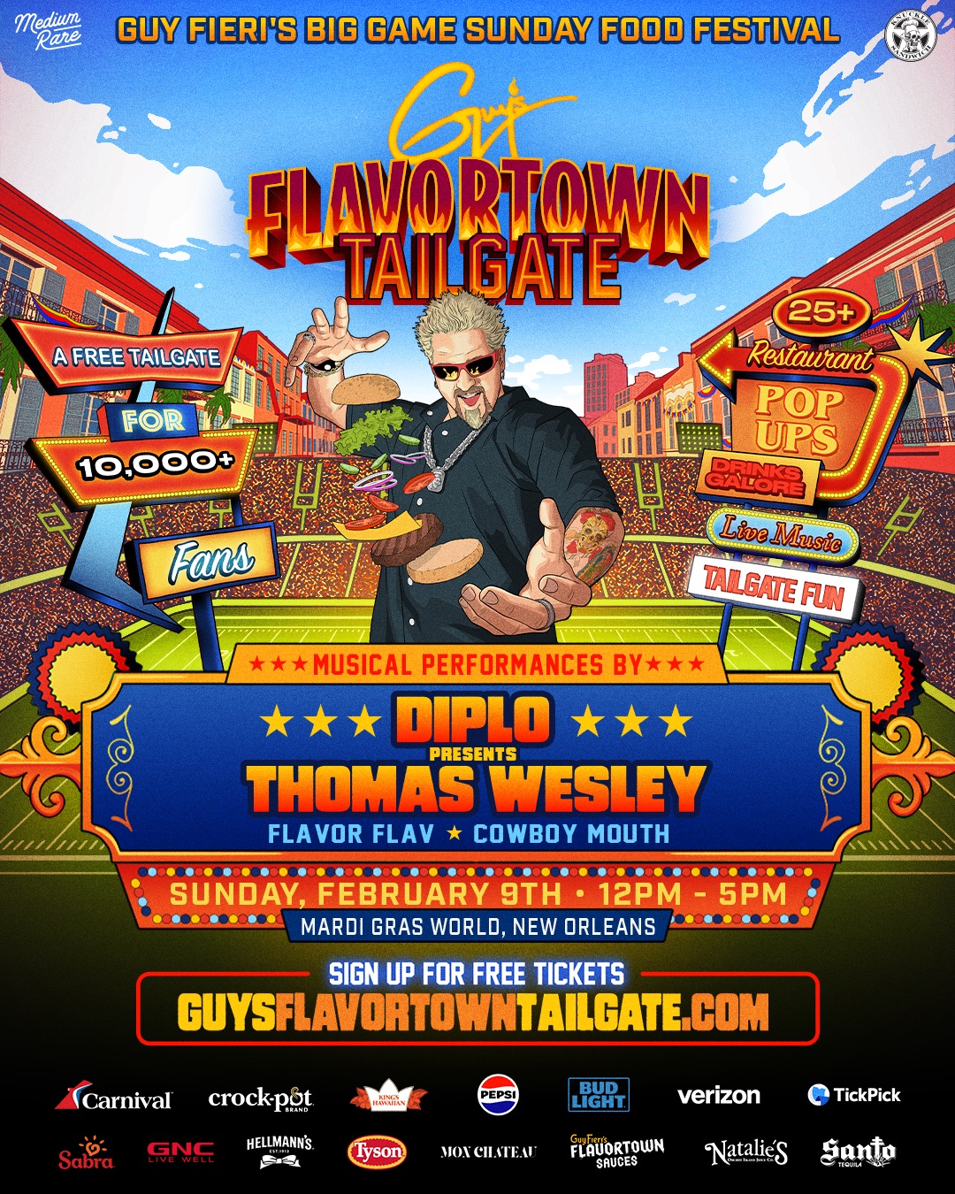 Guy Fieri to Host America's Largest Tailgate in NOLA on Big Game Sunday ...