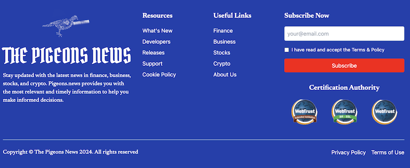 The Pigeons News Enters the Competitive Business & Finance News Space ...