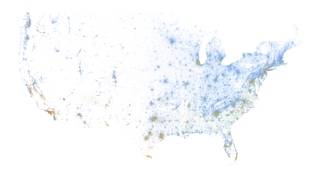 Census Dots: A New Interactive Dot Map Reveals the Demographic Makeup ...