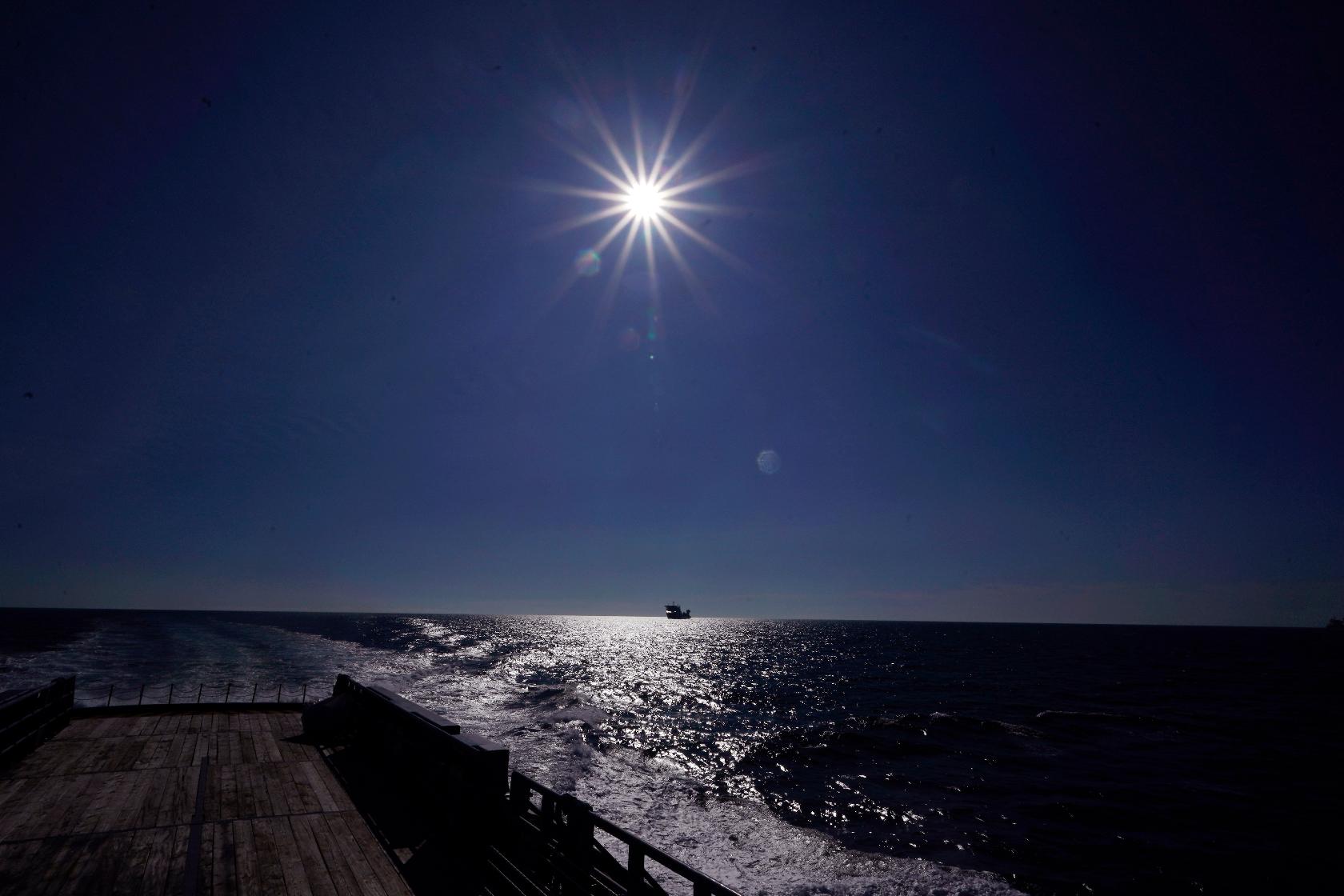 American boat patrols waters around new offshore wind farms to protect jobs