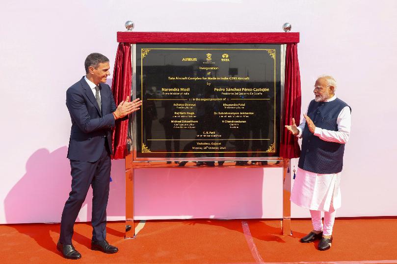 The leaders of India and Spain launch India's first private military ...